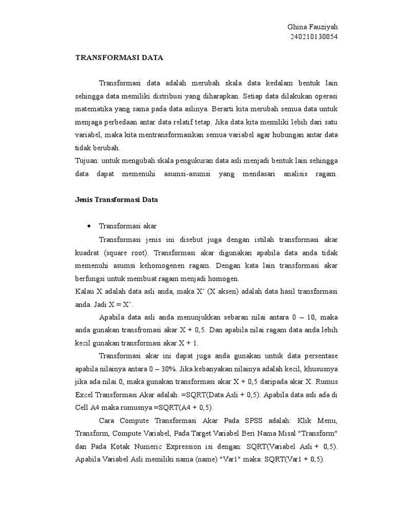 Transformasi Data Pdf
