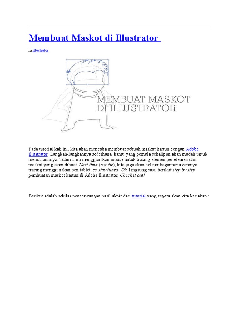 Maskot Kartun di Illustrator | PDF | Seni | Komputer