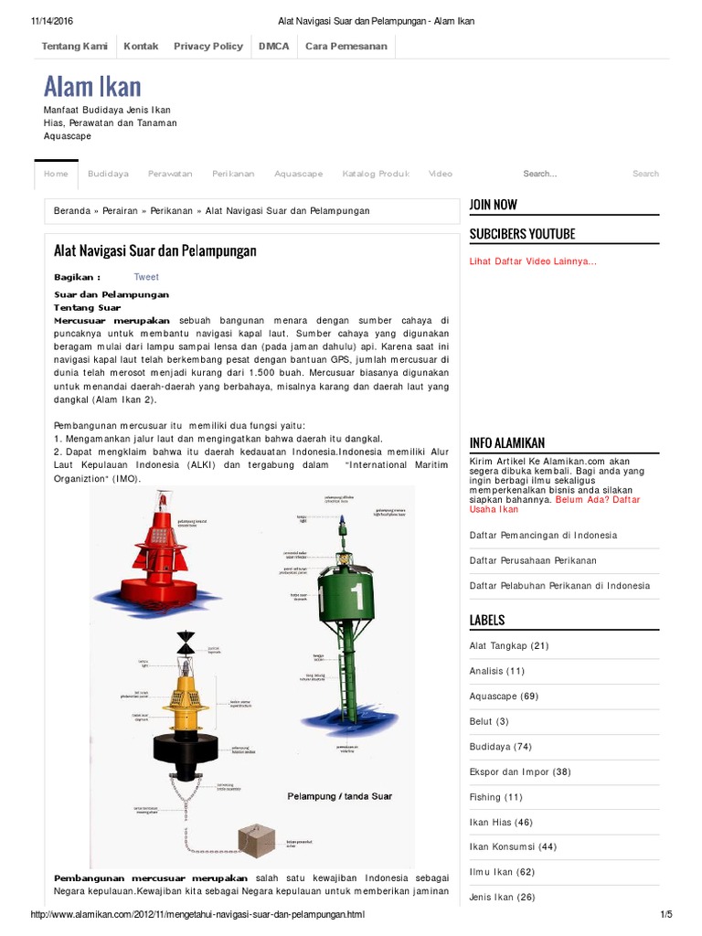 Alat Navigasi Suar Dan Pelampungan - Alam Ikan | PDF