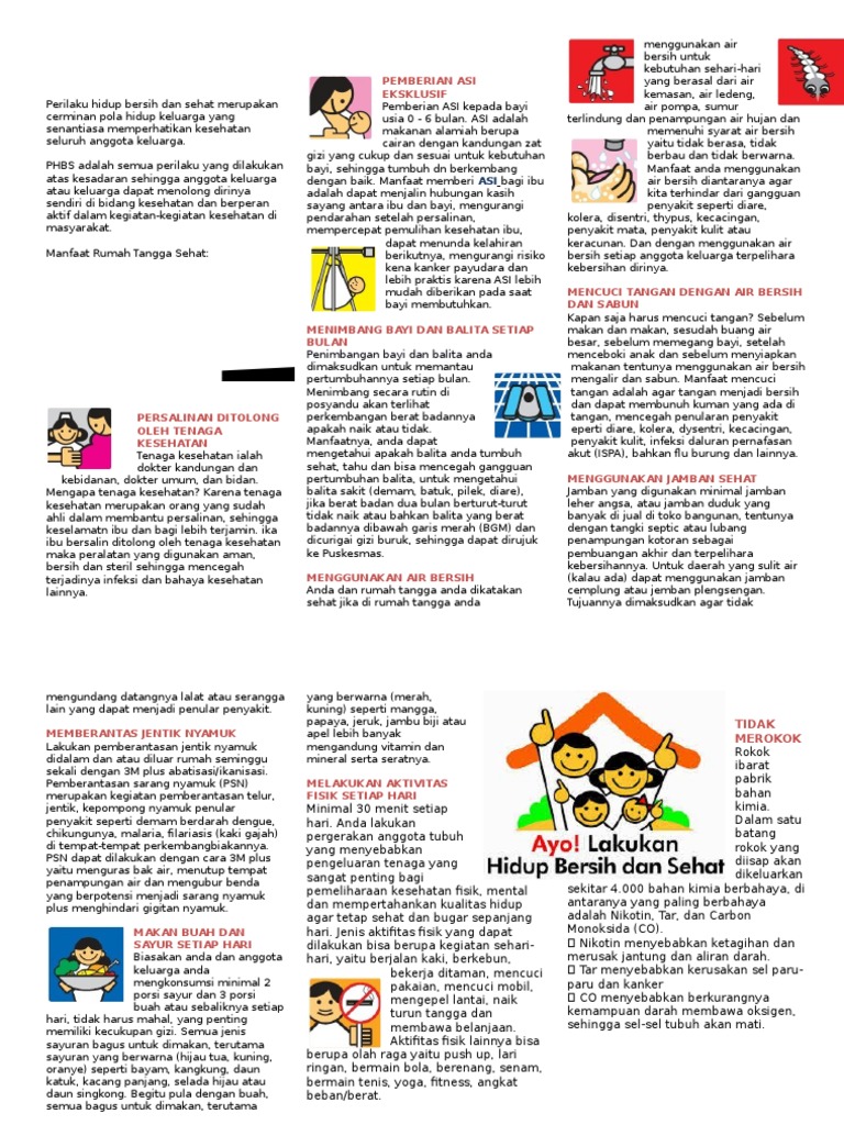 Leaflet PHBS Keluarga | PDF