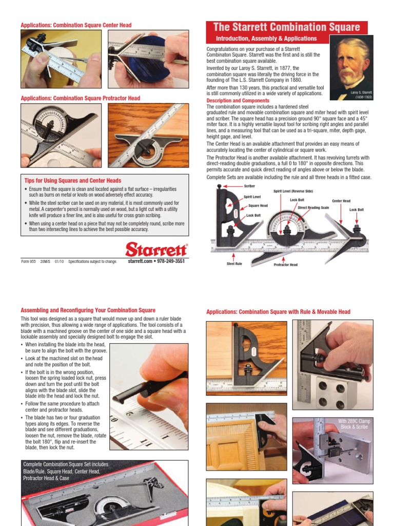 The Starrett Combo Square | PDF | Blade | Knife