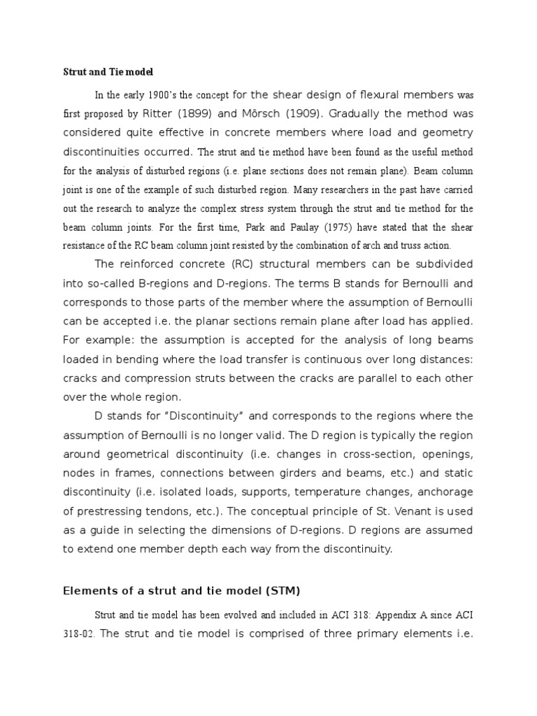Strut Tie Paper | PDF | Stress (Mechanics) | Beam (Structure)