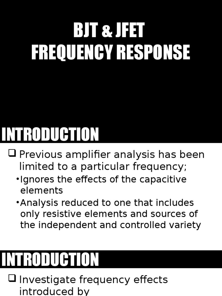 BJT & JFET Frequency Response | PDF | Capacitor | Telecommunications Engineering