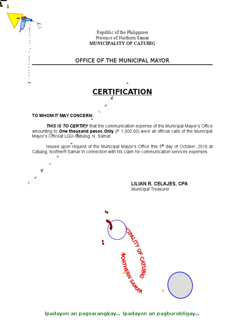 Mayor's Certification of Call Expenses | PDF | Law