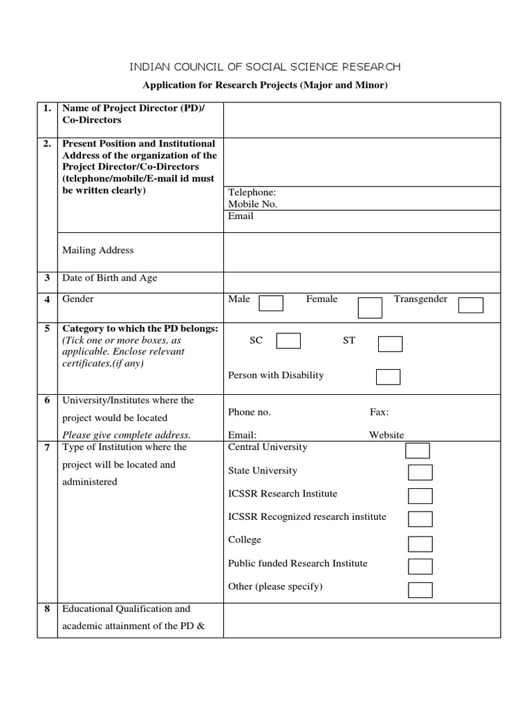 Major and Minor Research Project Application Form | Data Analysis ...