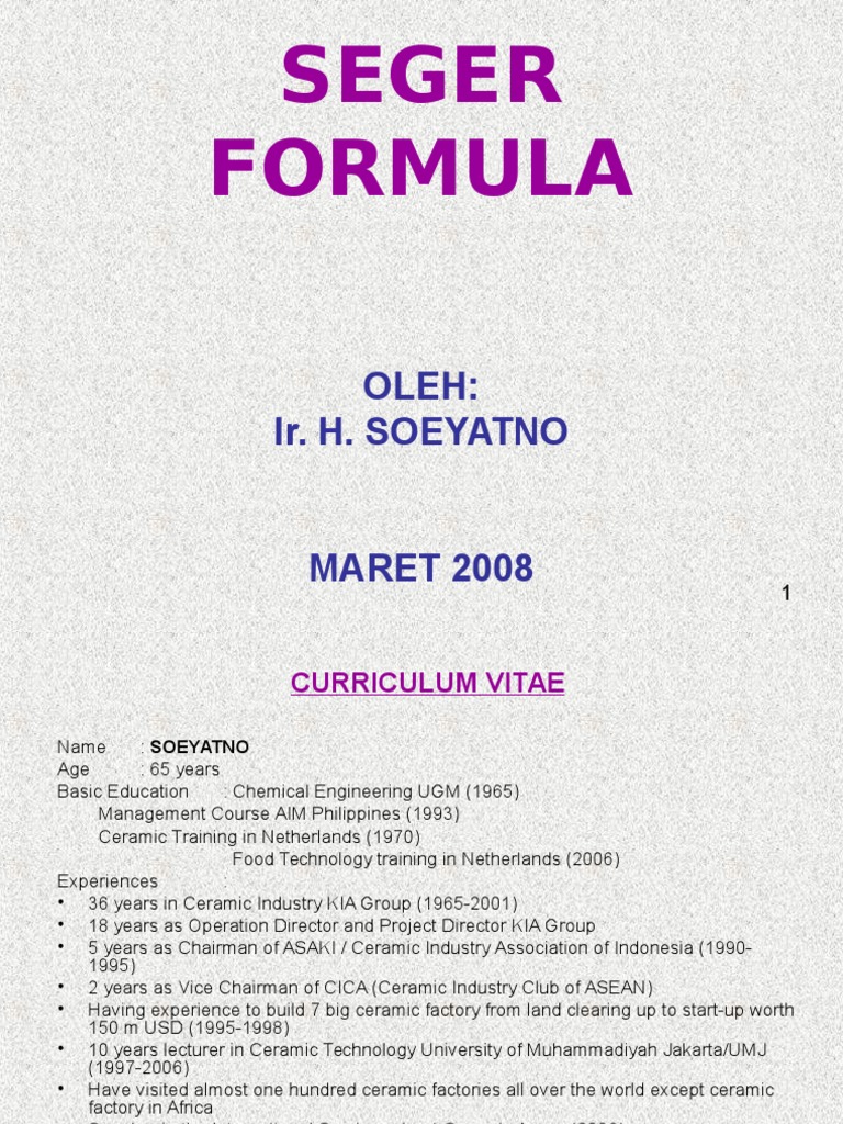 Seger Formula | PDF