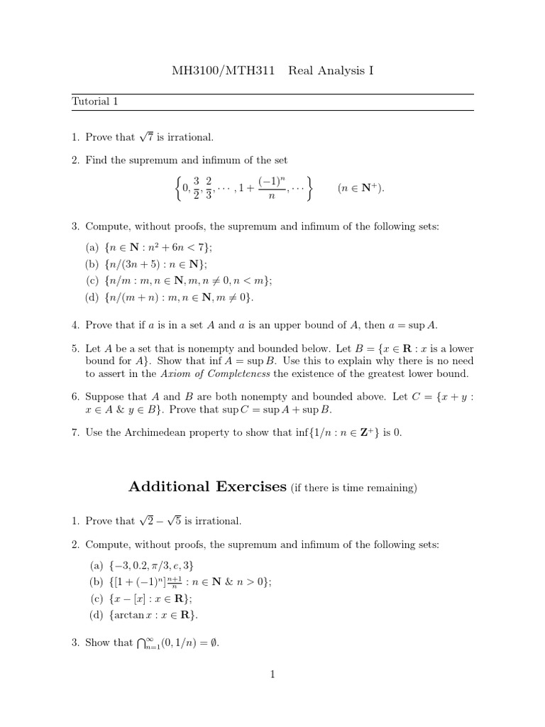 Real Analysis | PDF | Discrete Mathematics | Mathematical Concepts