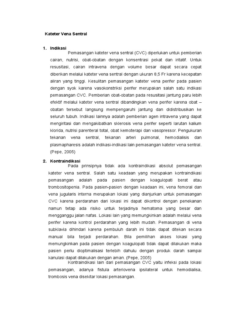 Kateter Vena Sentral | PDF | Teknologi & Rekayasa