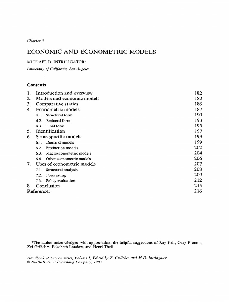 Chapter 3 Economic and Econometric Models | Download Free PDF ...