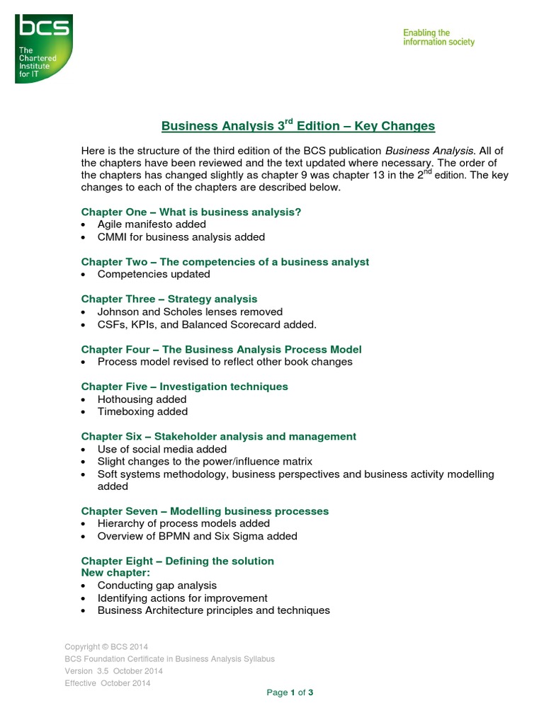 Ba Foundation Syllabus Changes | PDF | Business Analysis | Agile ...