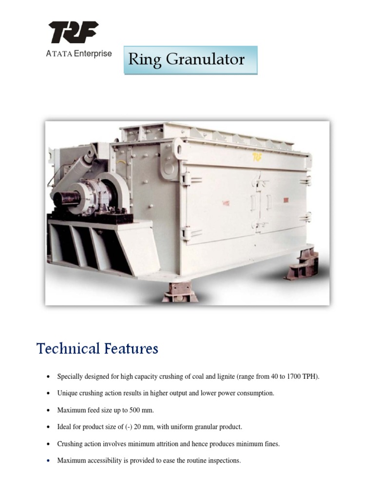 High Capacity Coal Ring Granulators | PDF | Helicopter Rotor | Bearing ...