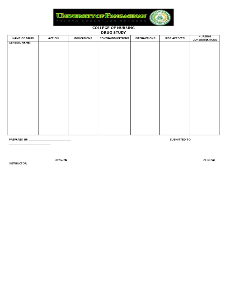 A Drug Study Blank | PDF