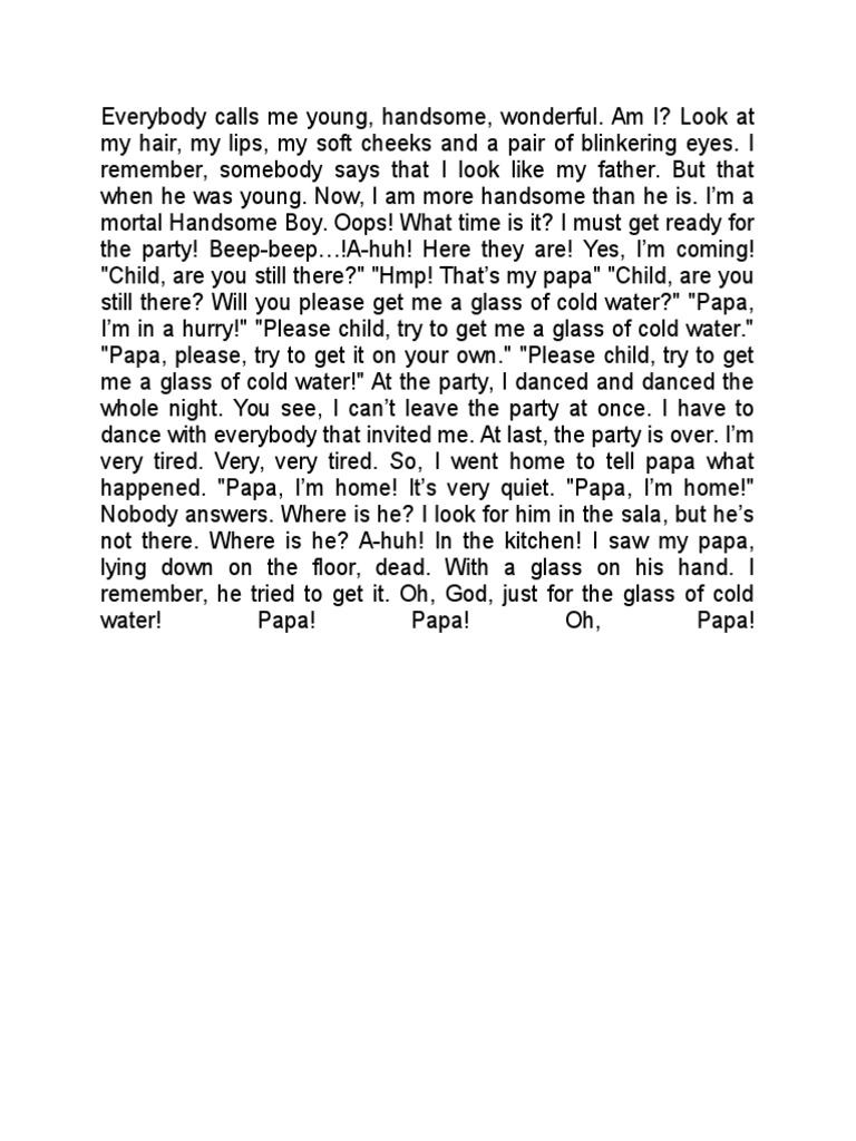 A Glass of Cold Water | PDF