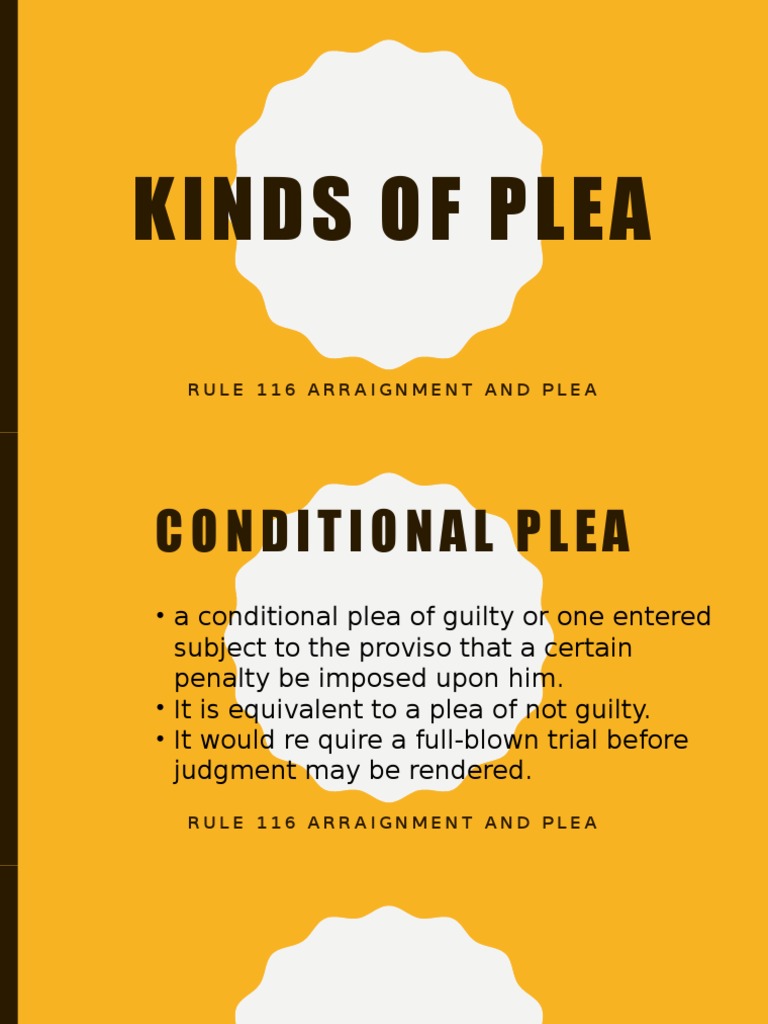 Kinds of Plea | PDF | Plea | Arraignment