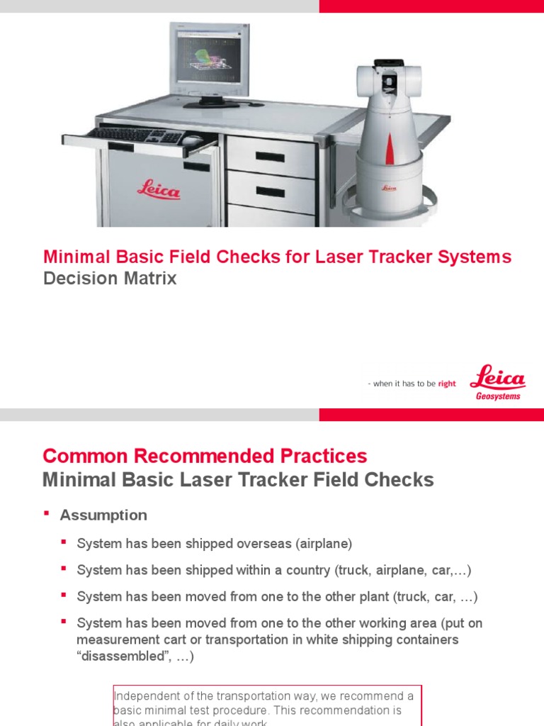 Basic Field Checks For Laser Tracker System | PDF