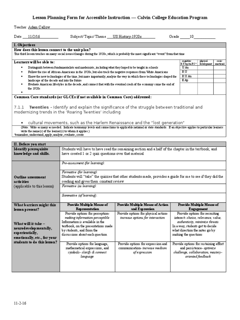 Lesson Plan Day 3 | PDF | Lesson Plan | Cognition
