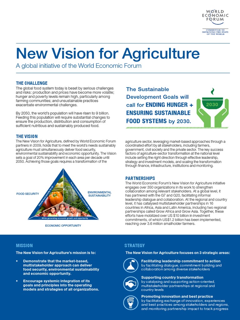New Vision For Agriculture | PDF | World Economic Forum | Sustainability