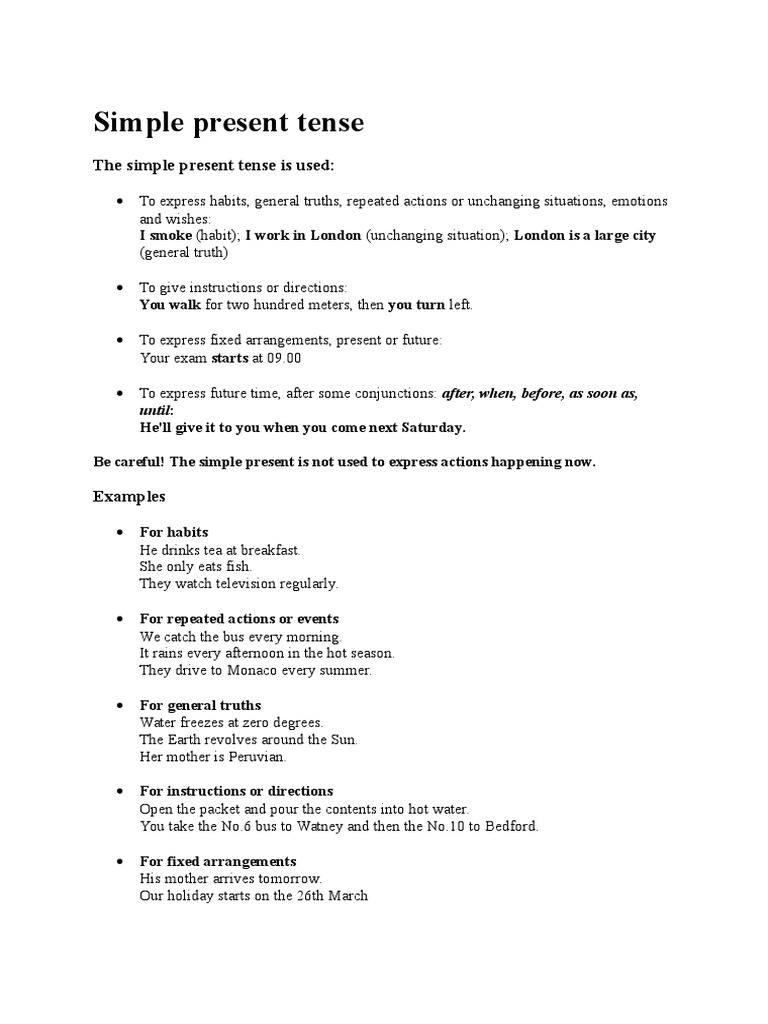 Simple Present Tense | PDF