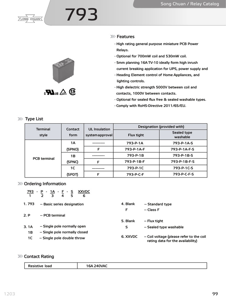 793-P-1C Relay Data Sheet | PDF | Relay | Switch