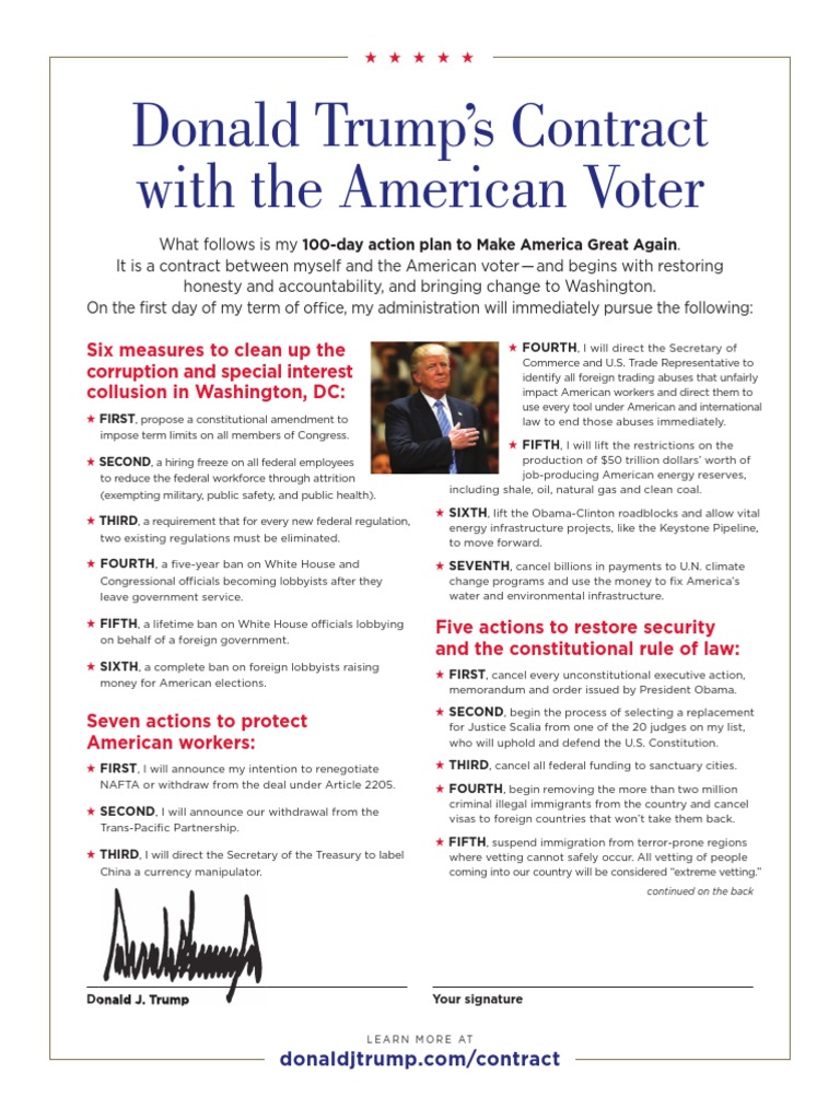 Donald Trump's Contract With America | PDF | Social Science | Law