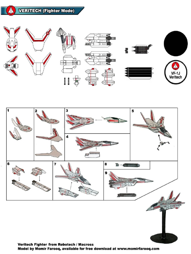 VF-1J Paper Crafts - Saga Robotech Ramon Isidro Martinez | PDF
