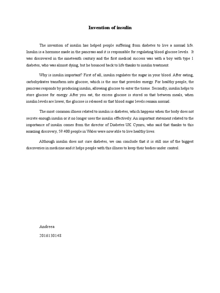 A Life-Saving Discovery: The Invention of Insulin and Its Importance ...