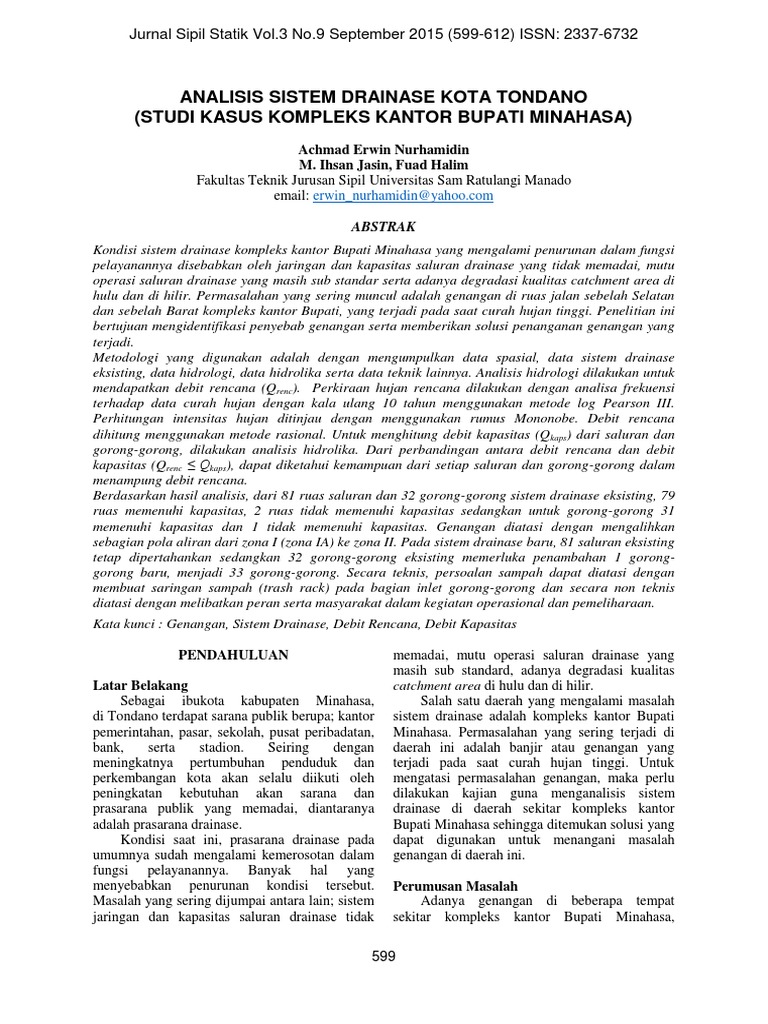 Analisa Saluran Drainase | PDF