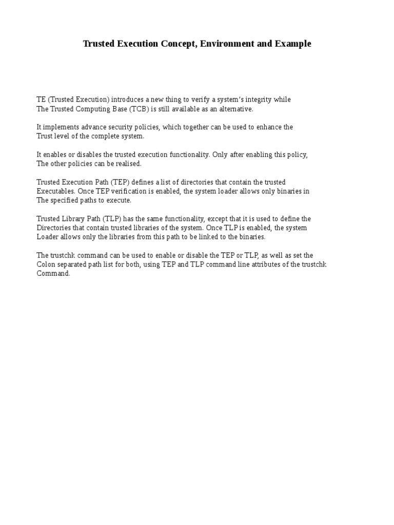 Trusted Execution Concept, Environment and Example | PDF | Library ...