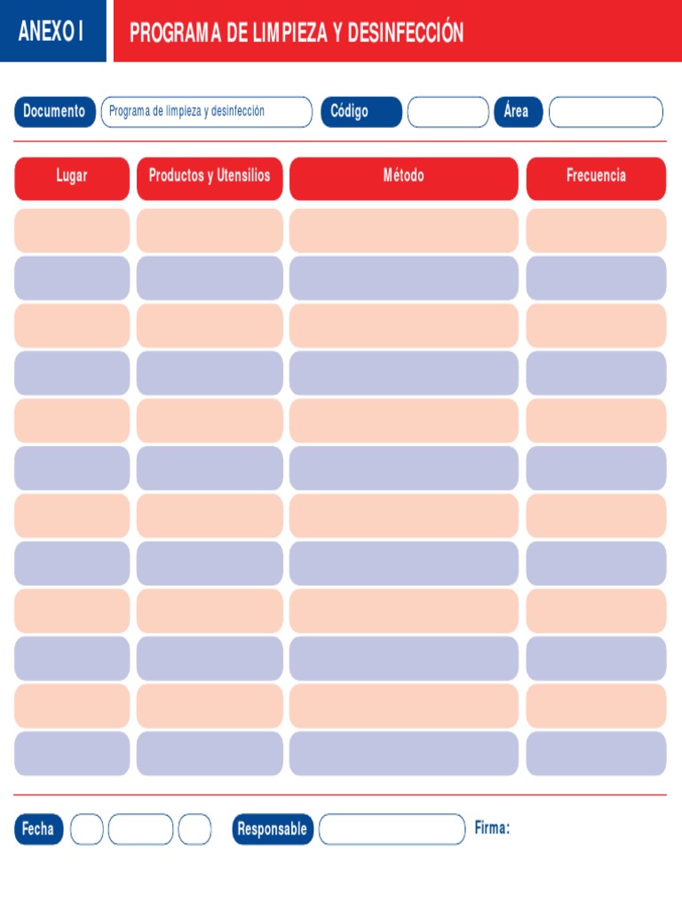 Programa de Limpieza y Desinfeccion