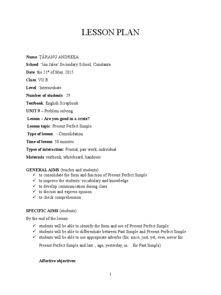 LESSON PLAN 7b Inspectie | PDF | Reading Comprehension | Teachers