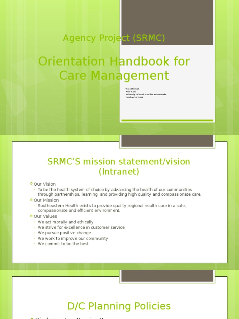 SRMC Care Management Orientation Handbook | PDF