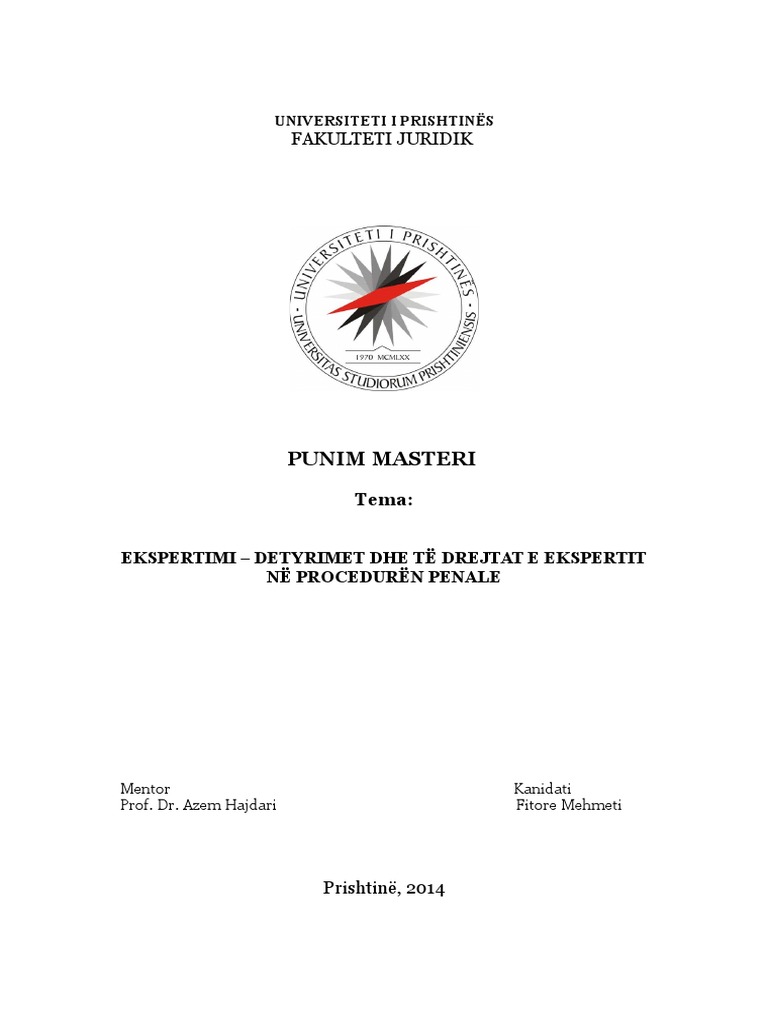 Punim Masteri EKSPERTIMI | PDF