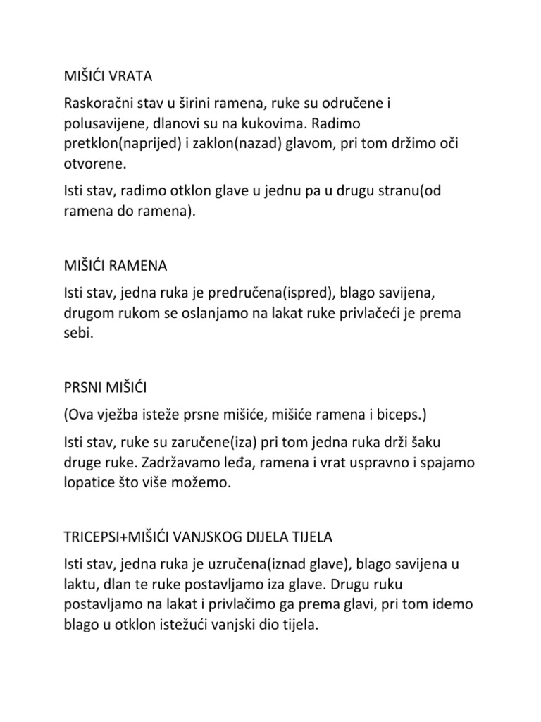 Vjezbe Oblikovanja, Fizicko Priprema | PDF