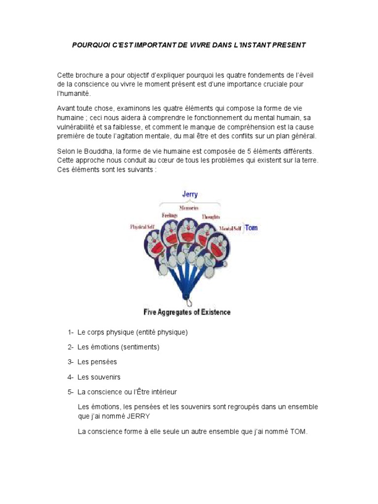 POURQUOI C'EST IMPORTANT DE VIVRE L'INSTANT PRESENT (French) | PDF