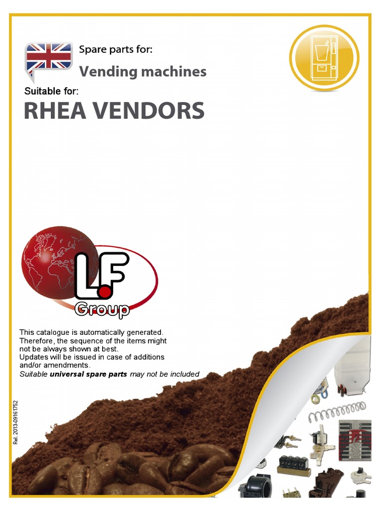 Rhea Vending Machine Spare Parts Catalog | PDF