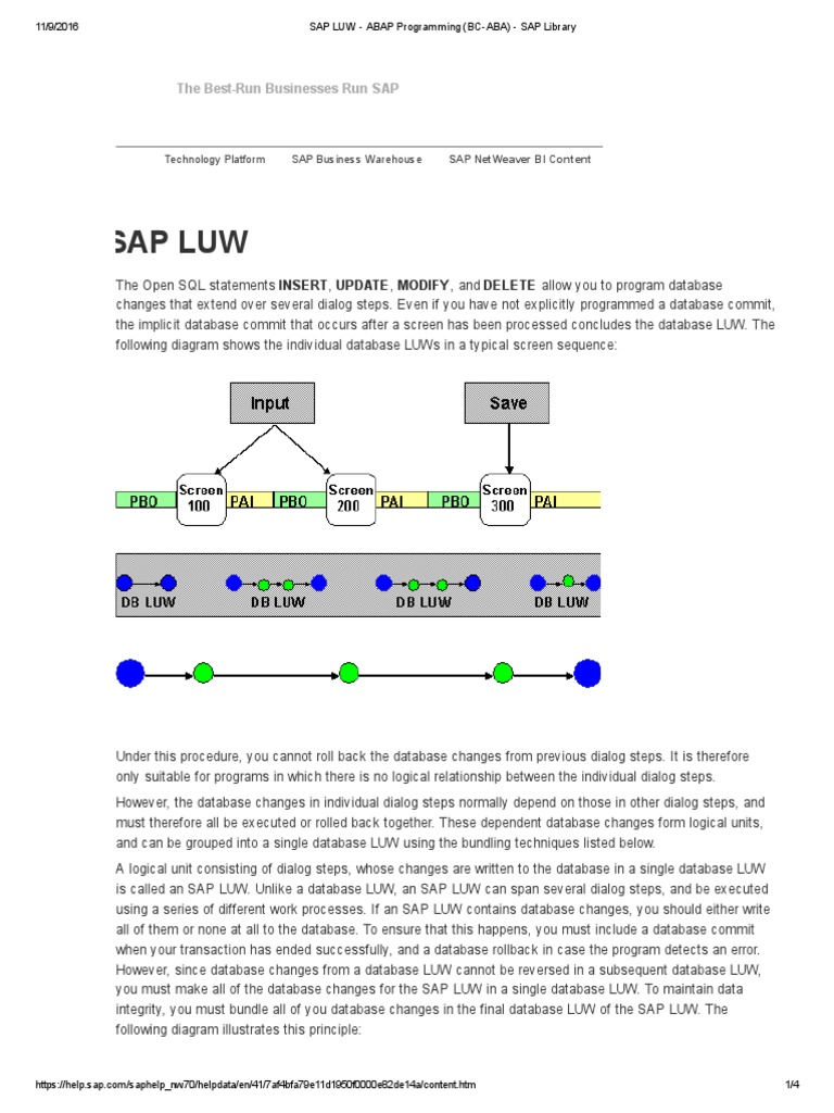 Sap Luw - Abap Programming (Bc-Aba) - Sap Library | PDF | Subroutine | Databases