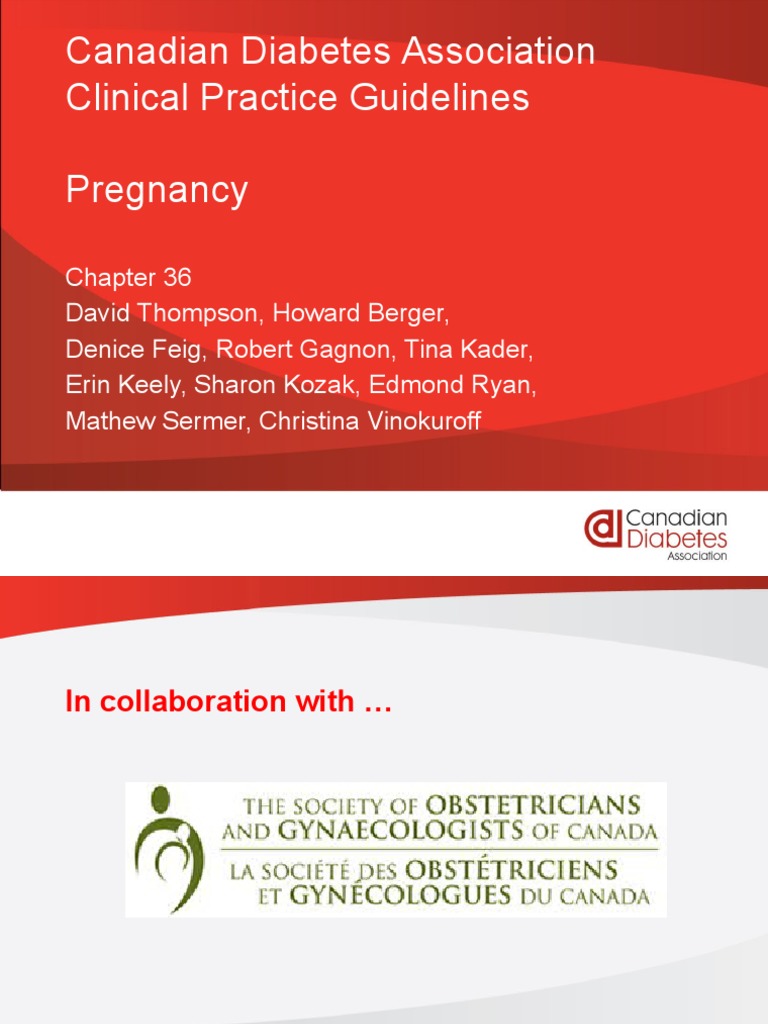 Canadian Diabetes Association Clinical Practice Guidelines Pregnancy | PDF