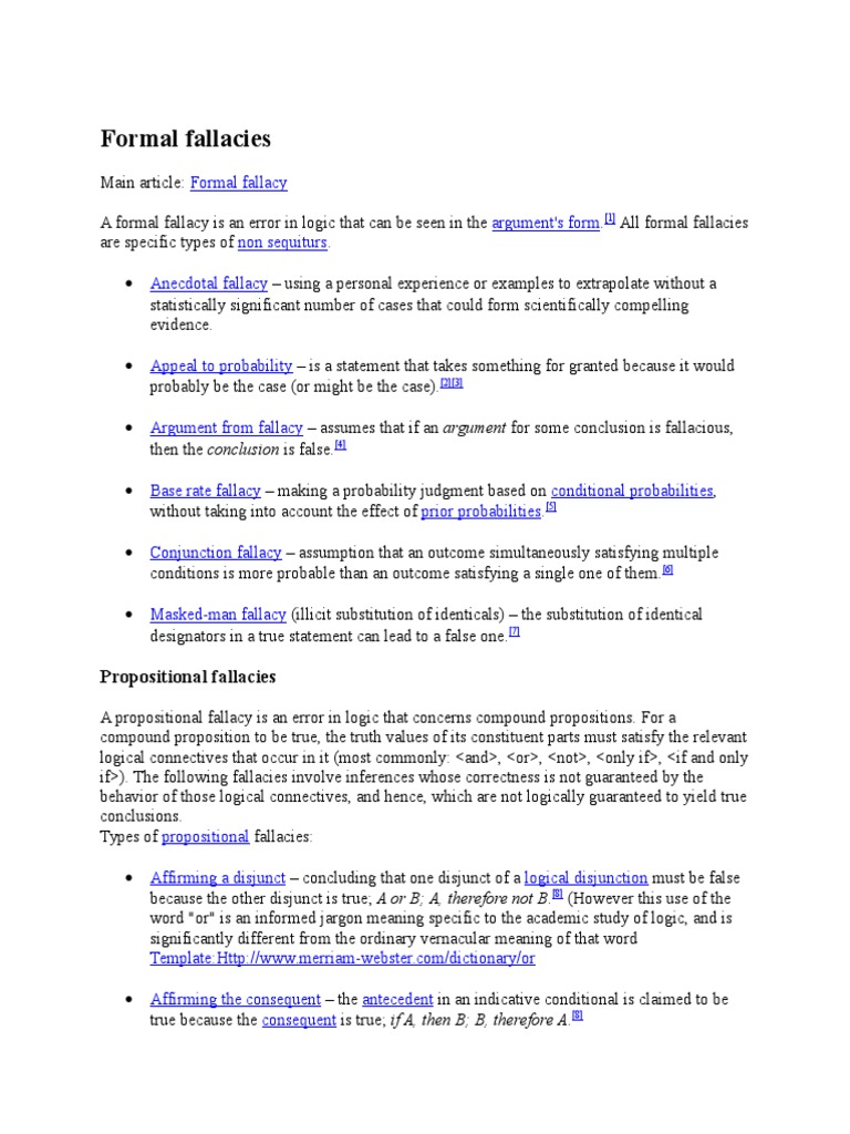Formal Fallacies | PDF | Fallacy | Argument