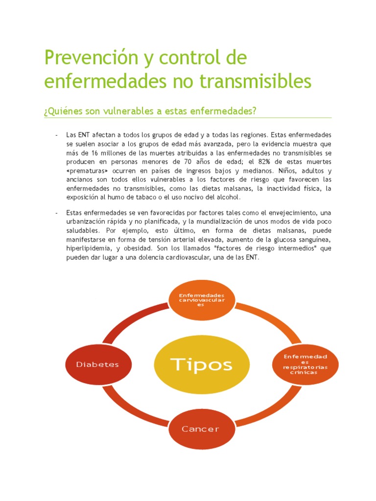 Prevención Y Control De Enfermedades No Transmisibles