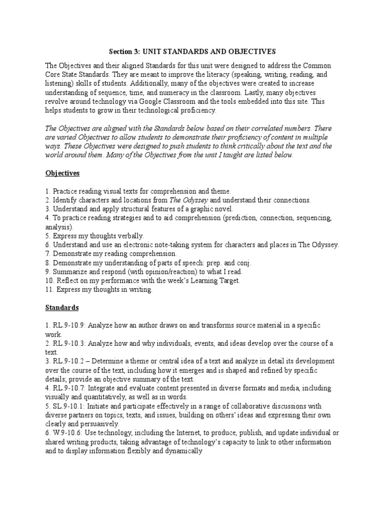 Objectives and Standards | PDF | Reading Comprehension | Reading (Process)