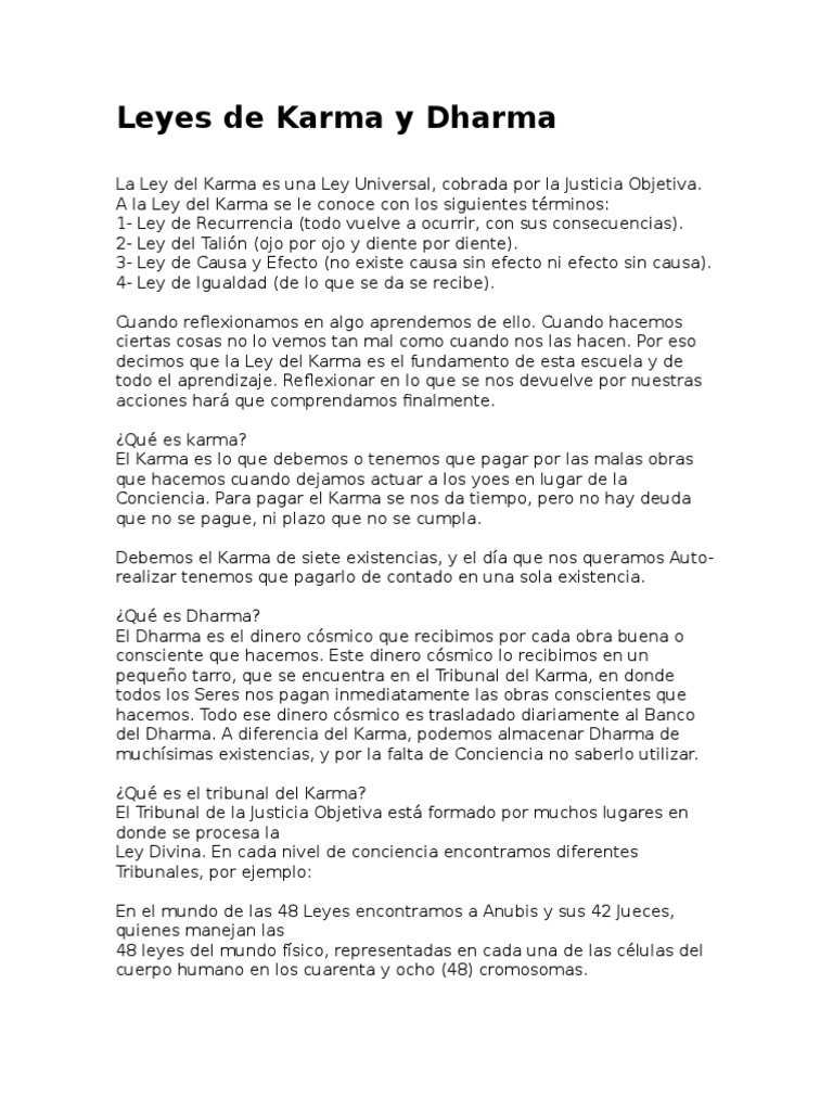 Leyes de Karma y Dharma | PDF | Karma | Justicia