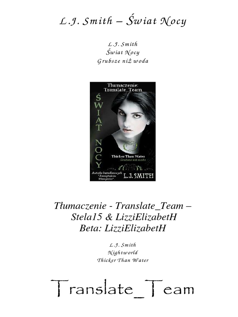Smith Lisa Jane - Świat Nocy 4 - Grubsze Niż Woda | PDF