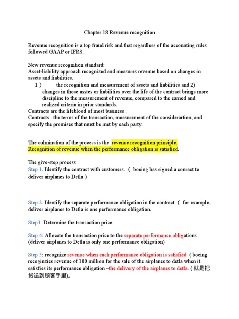 Chapter 18 Revenue Recognition | PDF | Discounting | Revenue