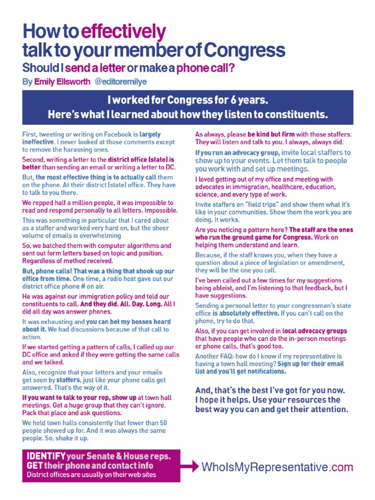 How To Contact Congress | PDF