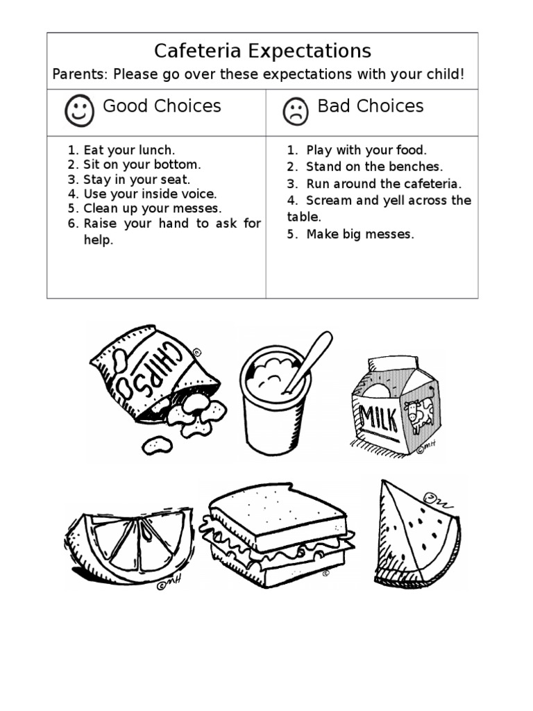 Cafeteria Lunch Expectations Guide | PDF | Self-Improvement
