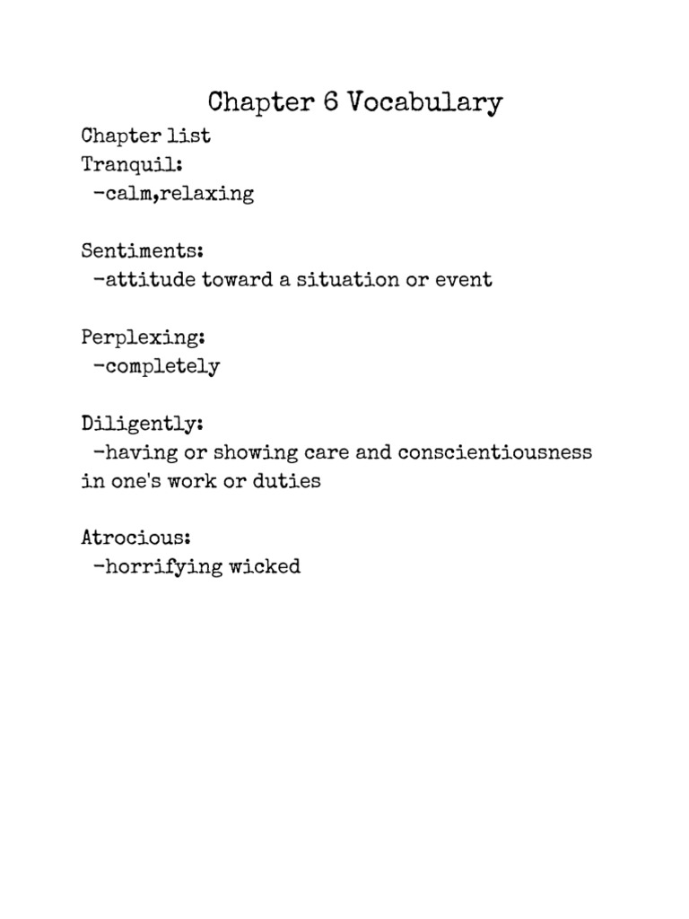 Chapter 6 Vocabulary | PDF