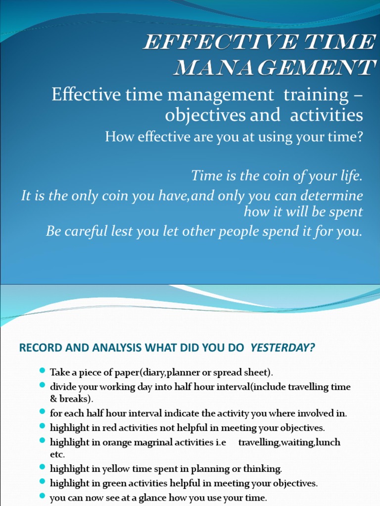 Effective Time Management Techniques | PDF | Psychological Concepts ...