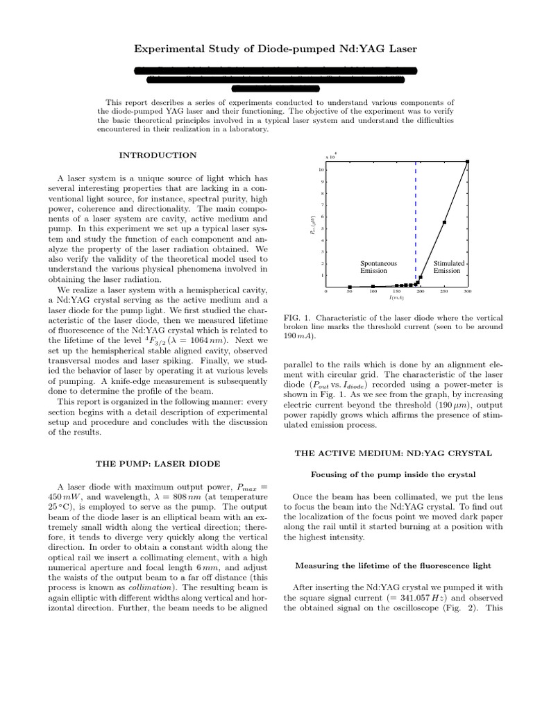 Lab Report | PDF | Laser | Laser Diode