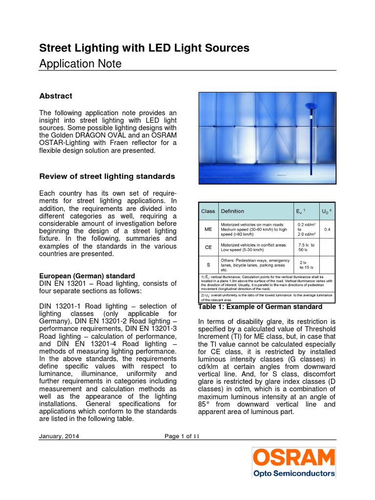 Street Lighting With LED Light Sources | PDF | Light Emitting Diode ...