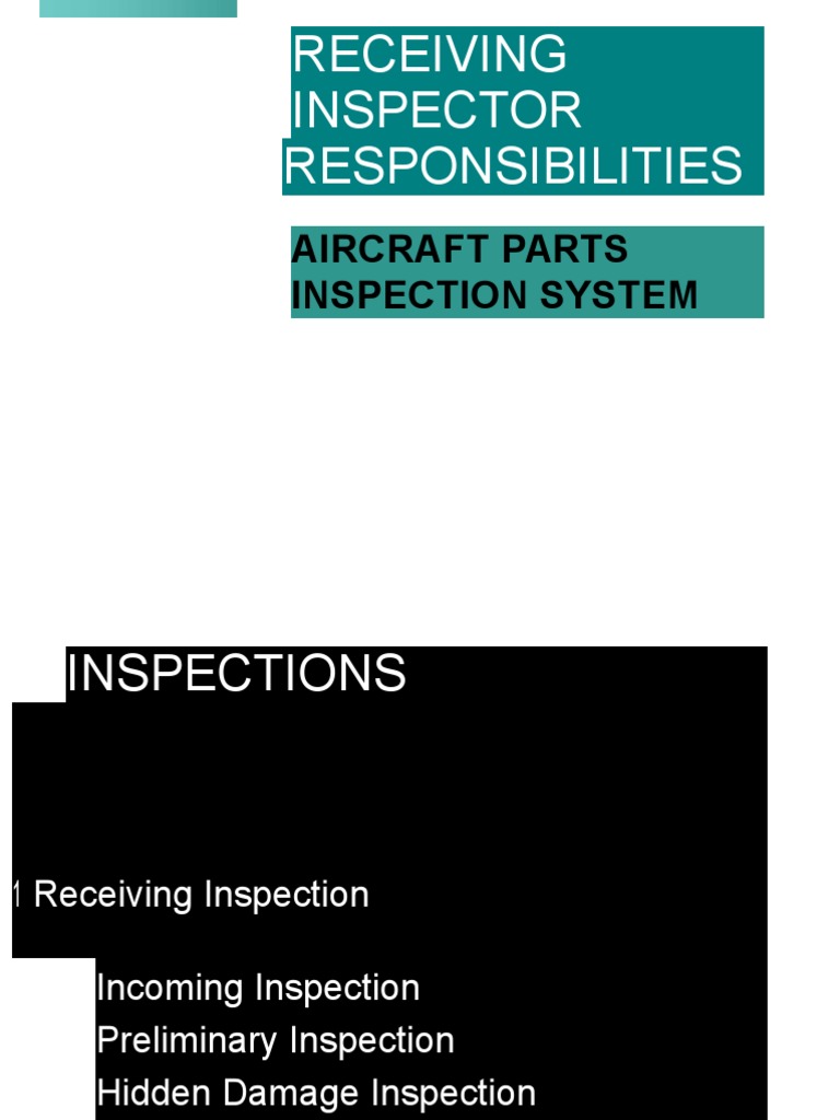 Receiving Inspections Power Point 10-22-16 | PDF | Federal Aviation ...